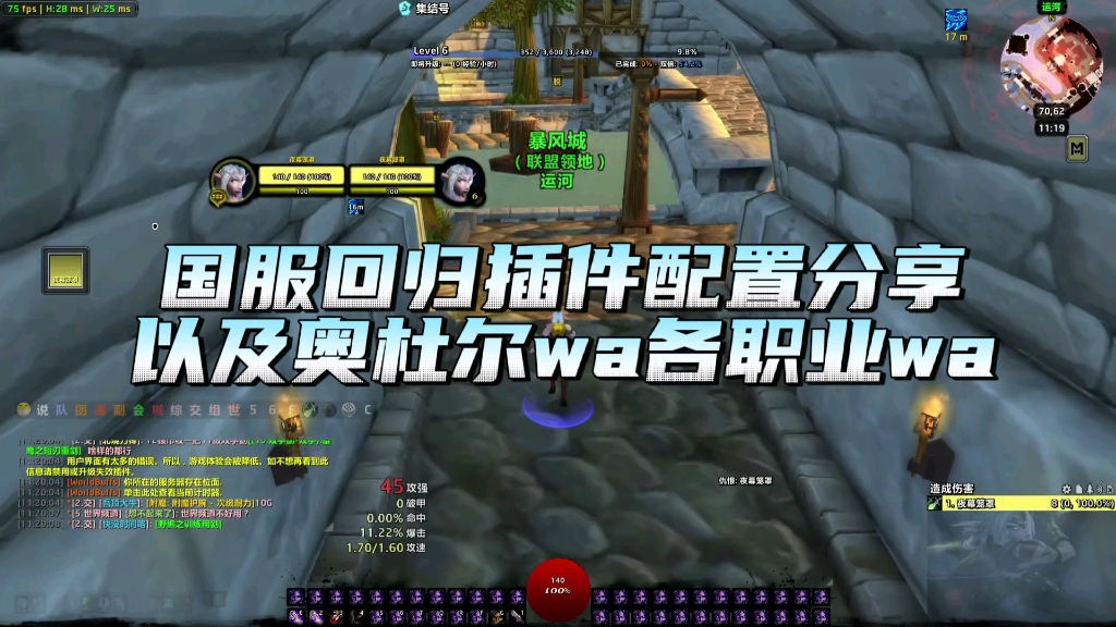 魔兽世界国服回归新手插件配置分享,各职业wa以及奥杜尔wa全都有_...