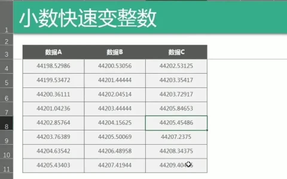 小数快速变整数