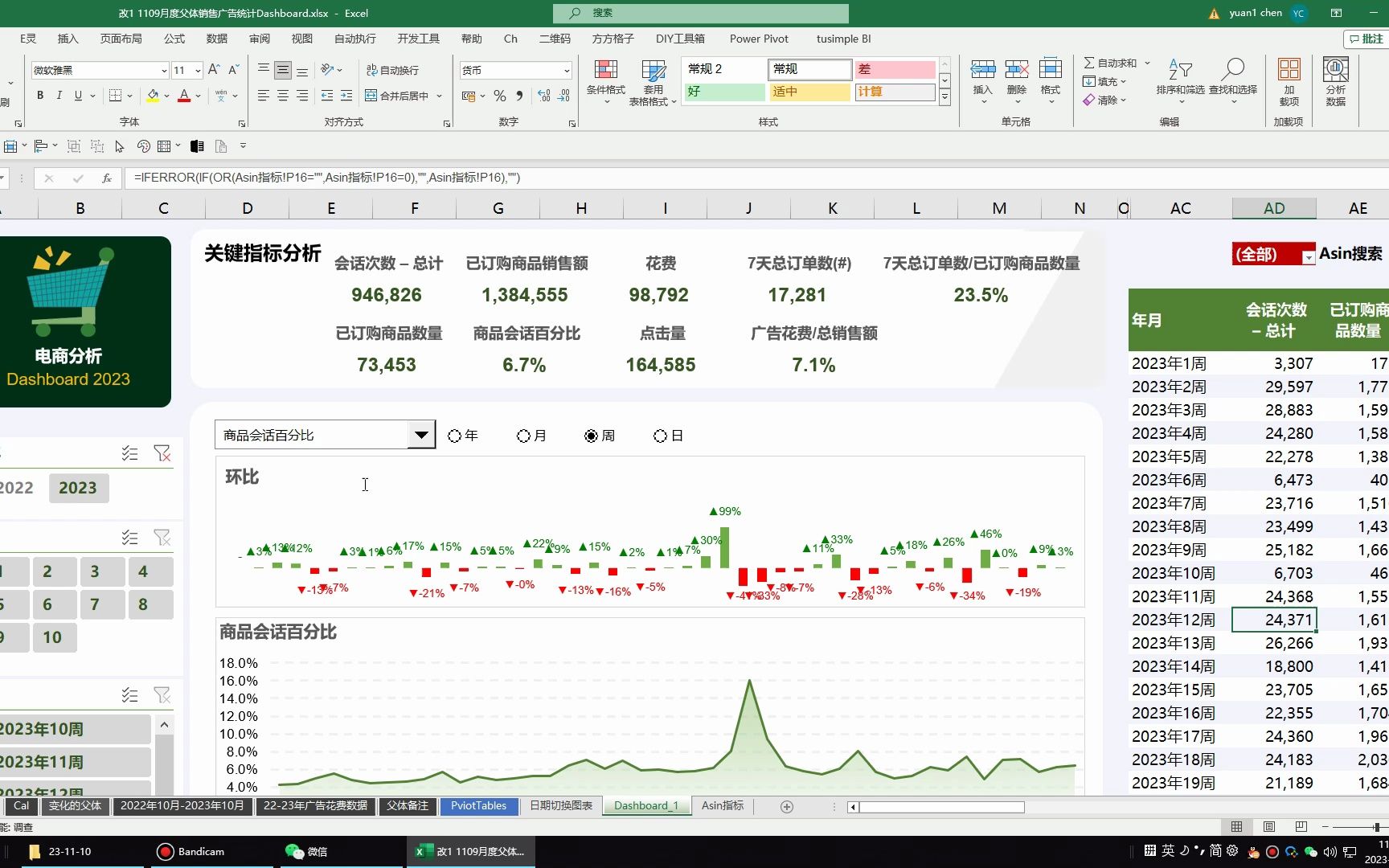 Excel 高难度的 日期指标动态交互图表 的制作 (切片器可筛选日期)
