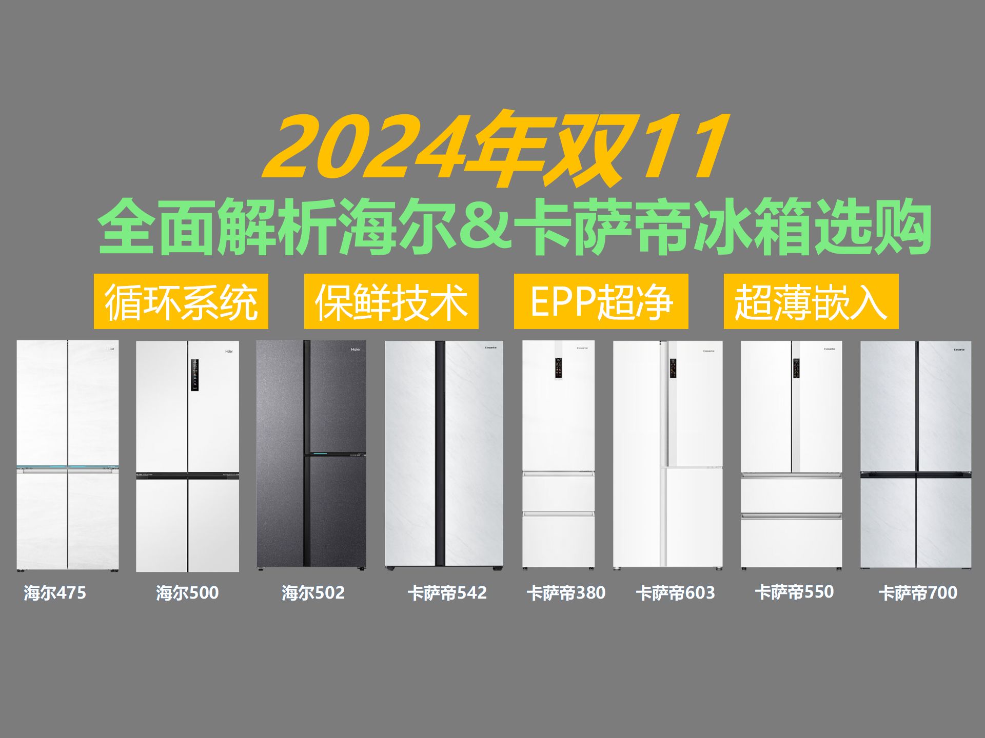 2024年双11海尔&卡萨帝冰箱选购全解析