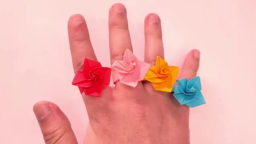 折玫瑰花戒指,好看又简单,女孩子都喜欢
