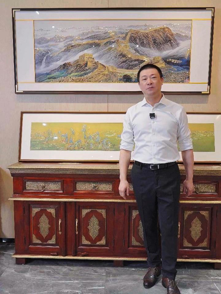 一幅有3D立体效果的装饰画,宛如家住长城边。#家居挂画 #装饰画 #...