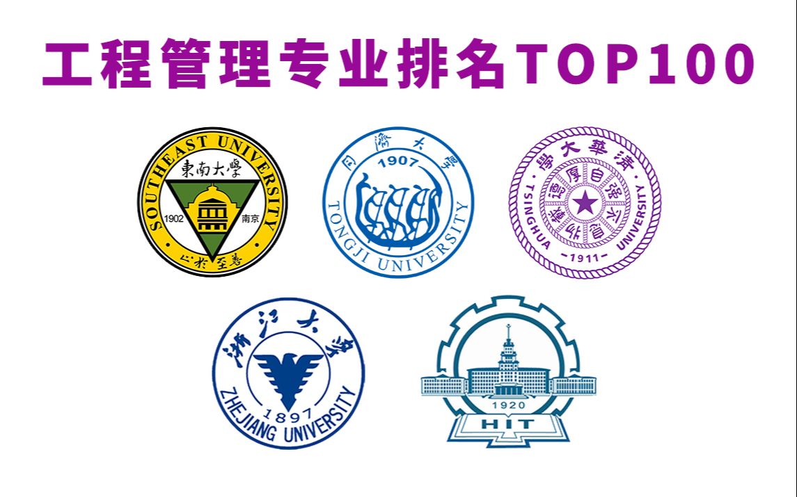 【22考研预报名】工程管理专业排名TOP100——管理类考生必看!