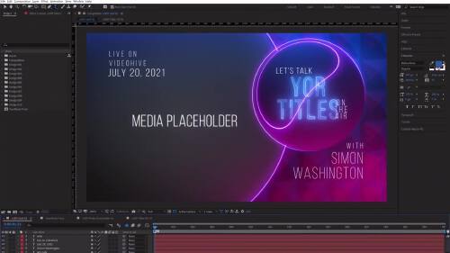 音频可视化霓虹灯效果片头一键替换图片素材ae
