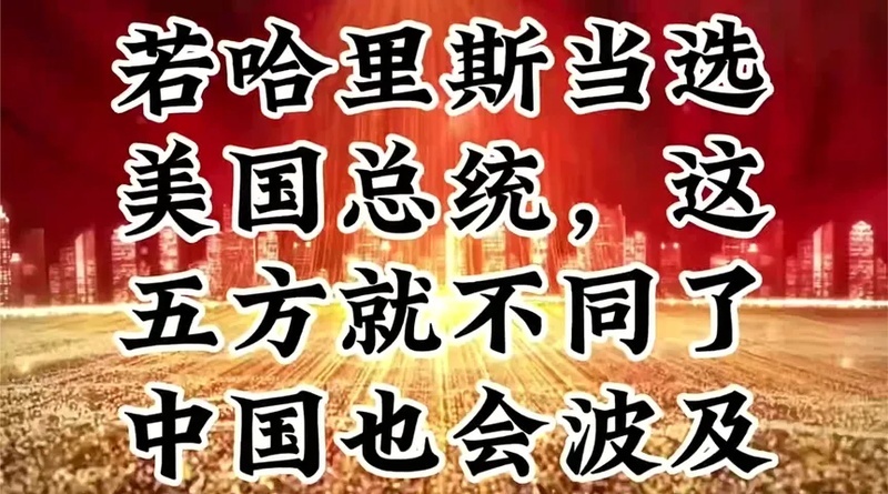 若哈里斯当选美国总统,这五方就不同了,中国也会波及