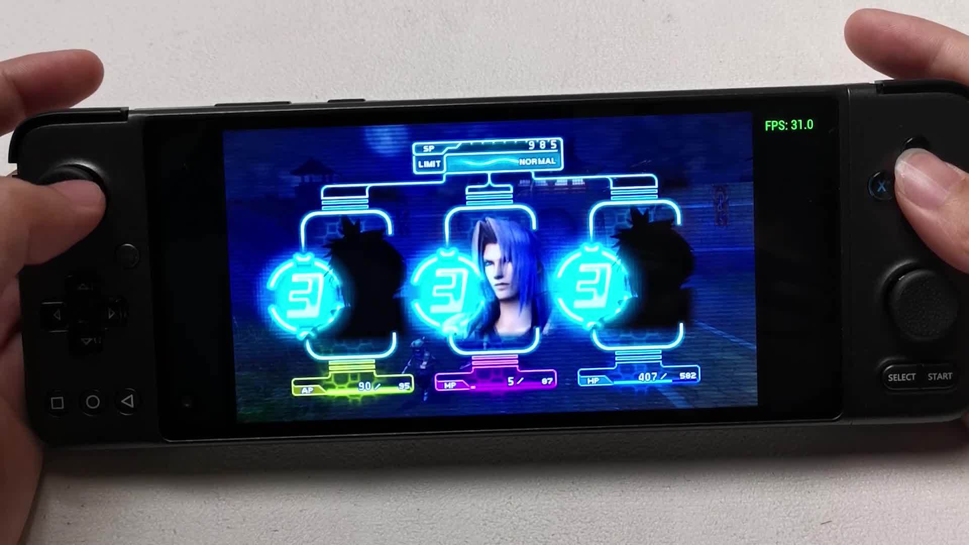 GPD XP安卓掌机,PSP模拟器,最终幻想7核心危机开启10倍分辨率