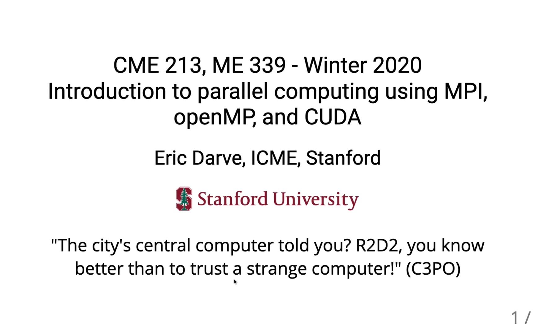 【斯坦福大学】CME 213 并行计算介绍_MPI,OpenMP及CUDA--...