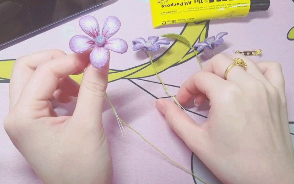 【立体刺绣】胸针扣制作