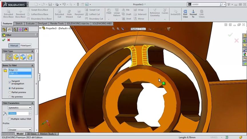 SolidWorks经典教程:螺旋桨的绘制