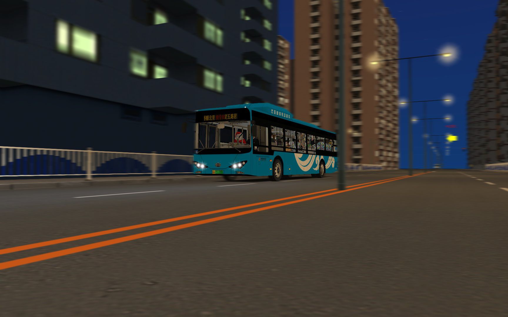 巴士模拟2:北京地图新版试玩 驾驶BYD K9FE祥云涂装前往终点站海淀...