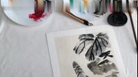 中国画——水墨荷花画法技法技巧视频
