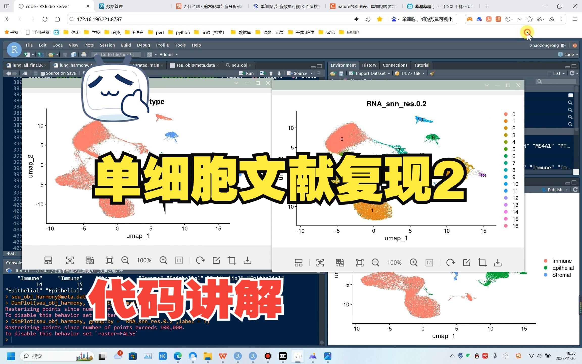 单细胞测序数据分析文献复现2-细胞注释-R语言代码讲解单细胞数据分析