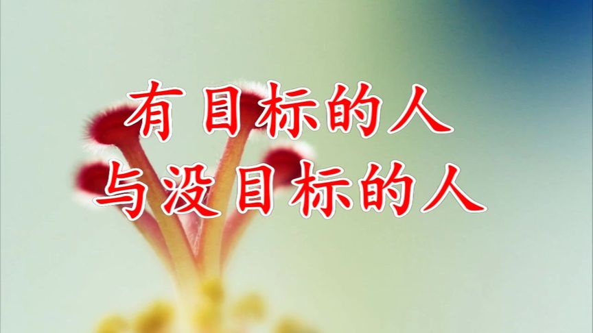 人生有目标与没目标的人!