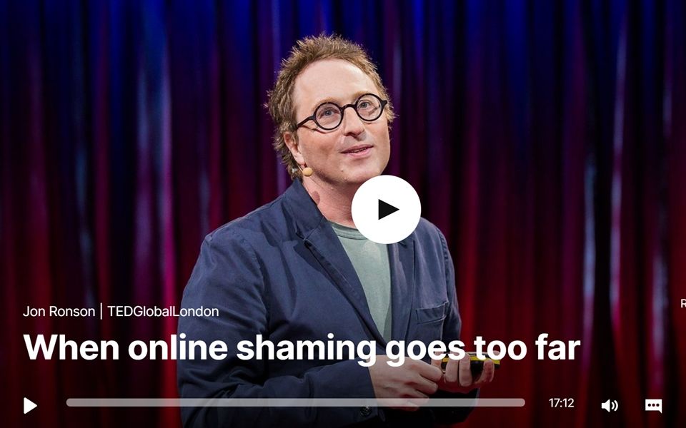 TED演讲:网络暴力有多可怕!【TED双语字幕】