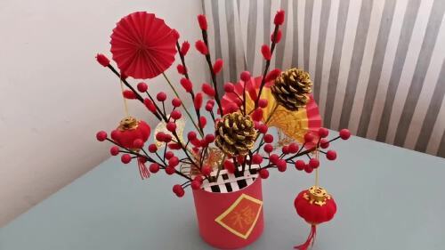 年宵花福桶(2)制作方法简单易学,看一遍就会了创意手工废物利用变废...