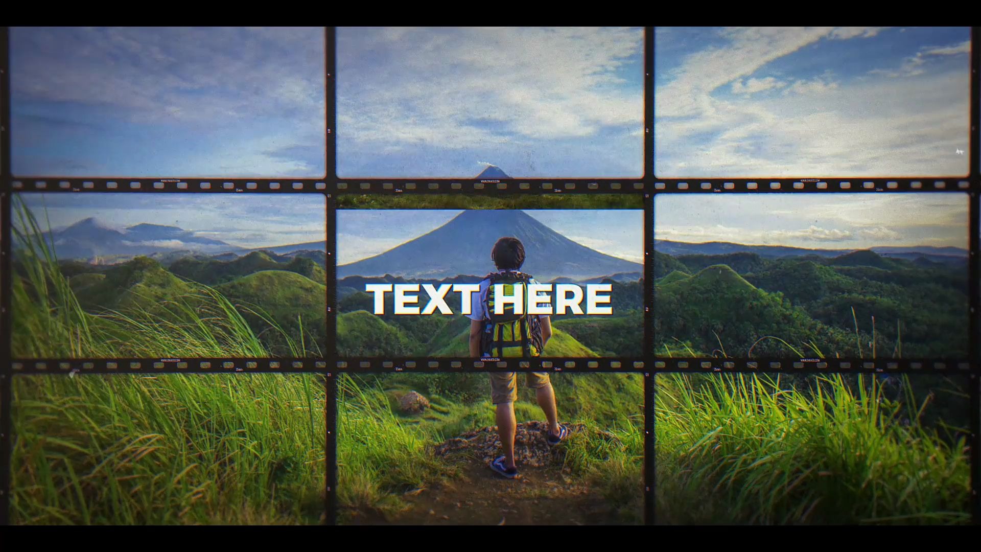 AE模板-经典胶片式图片展示适合个人影集展示旅行vlog用于生日,婚礼,...