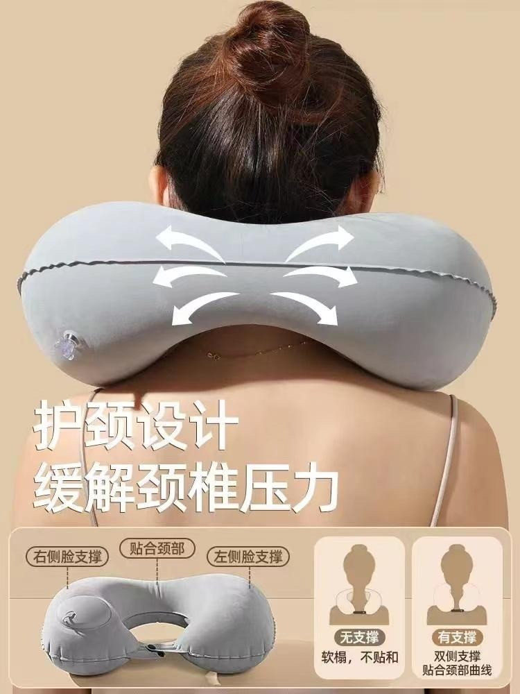 在车上被两个按压u型枕!睡觉脖子很舒服!
