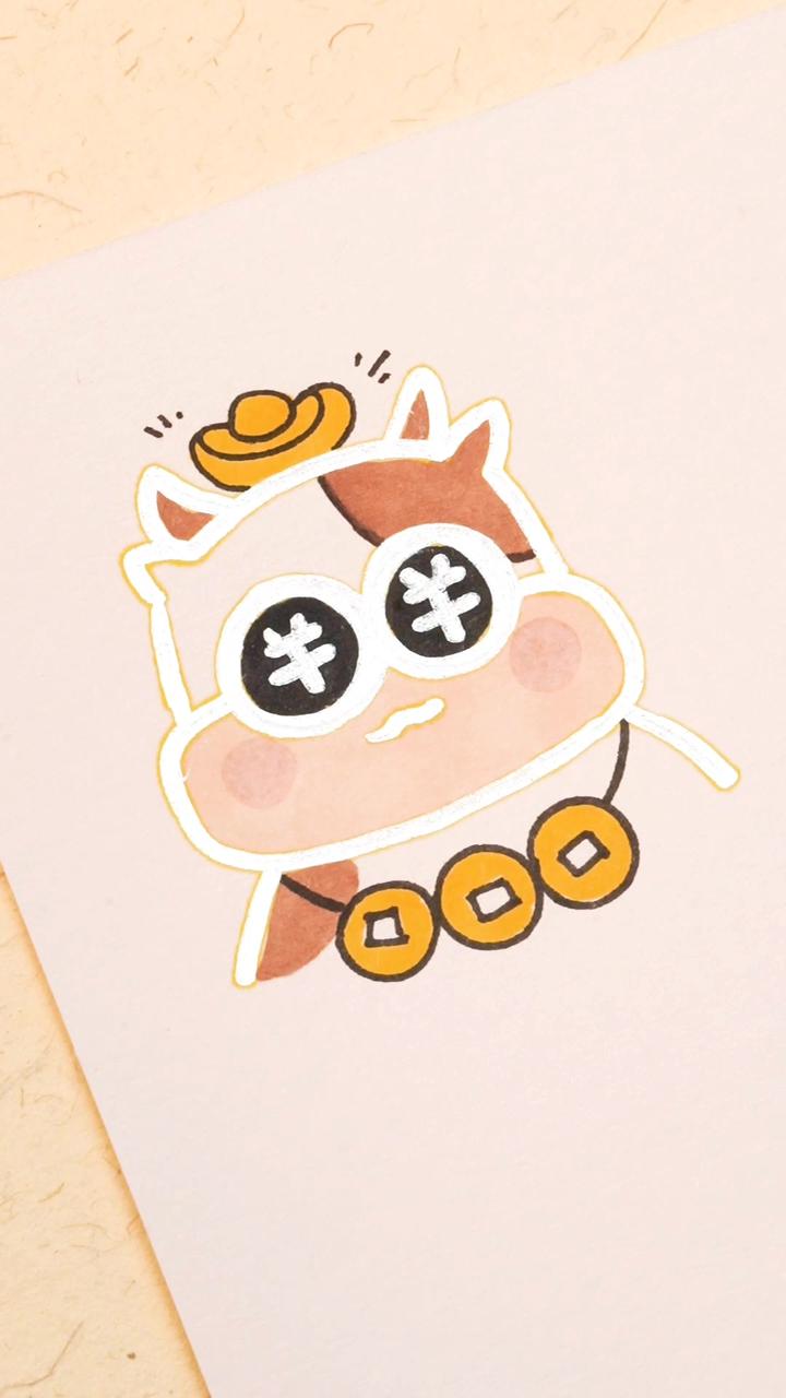 牛的三种画法,你最喜欢哪只牛?我最喜欢暴富牛ߐ�#简笔画 #画画