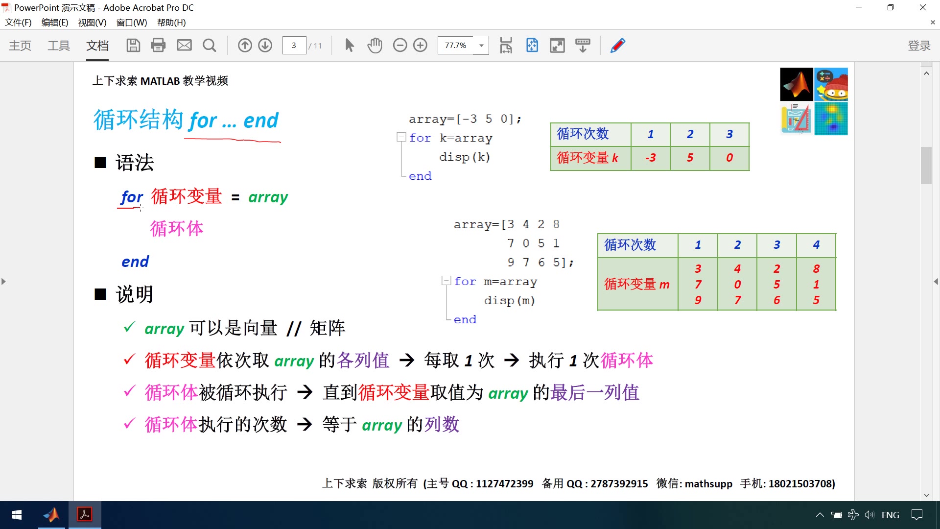 MATLAB免费教学视频:程序的流程控制