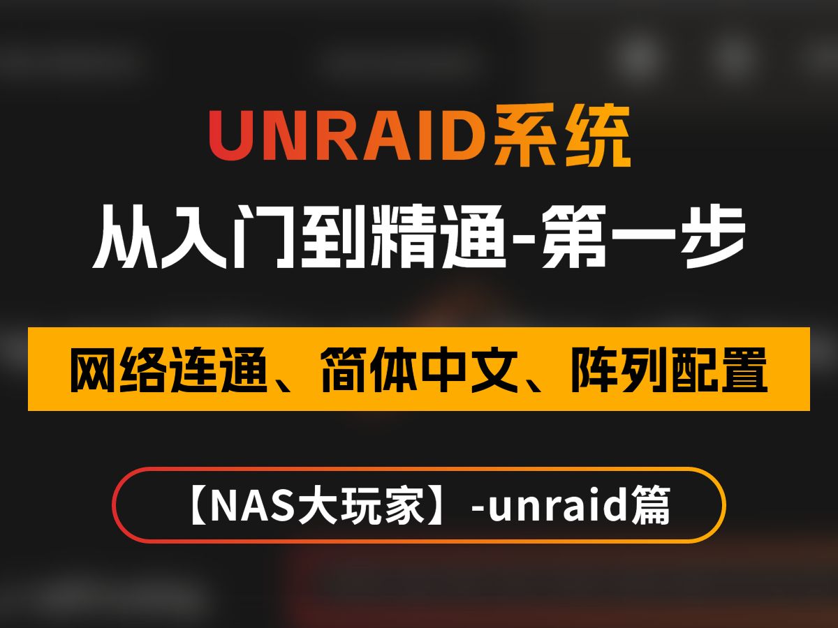 unraid系统从入门到精通第一步:网络连通、简体中文、阵列配置——...
