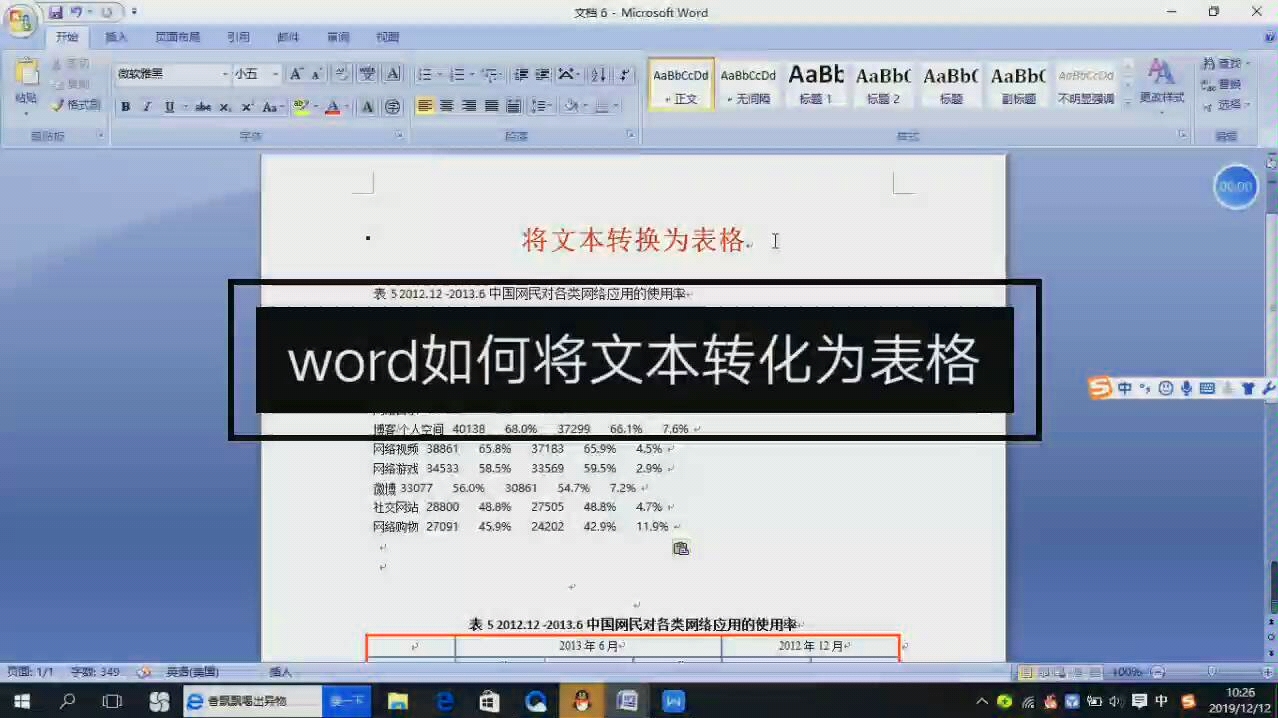 【word自学教程】word教程如何将文本转化为表格(零基础小白专用)