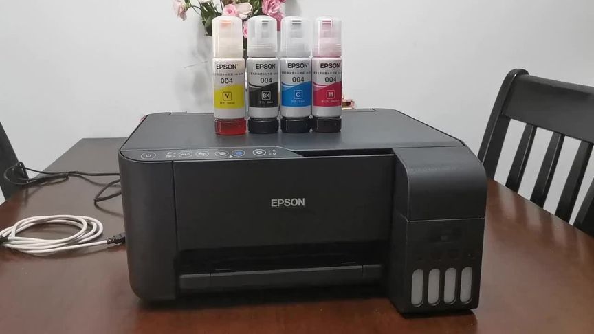 爱普生L3153墨仓式打印机灌墨方法视频