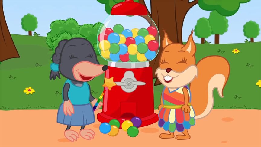 幼儿动画 糖果机里的糖果 孩子吃上可以变作漂亮的衣服