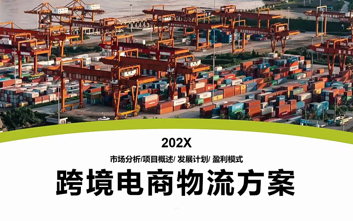 跨境电商物流方案PPT动态模板
