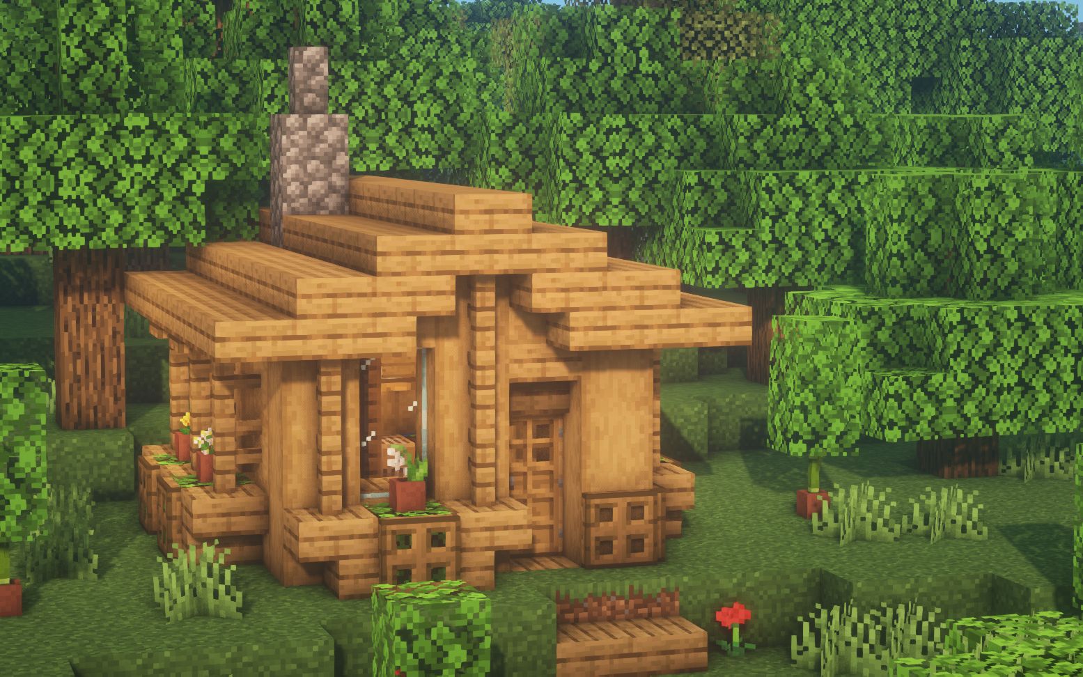 【我的世界建筑教学】橡木小屋