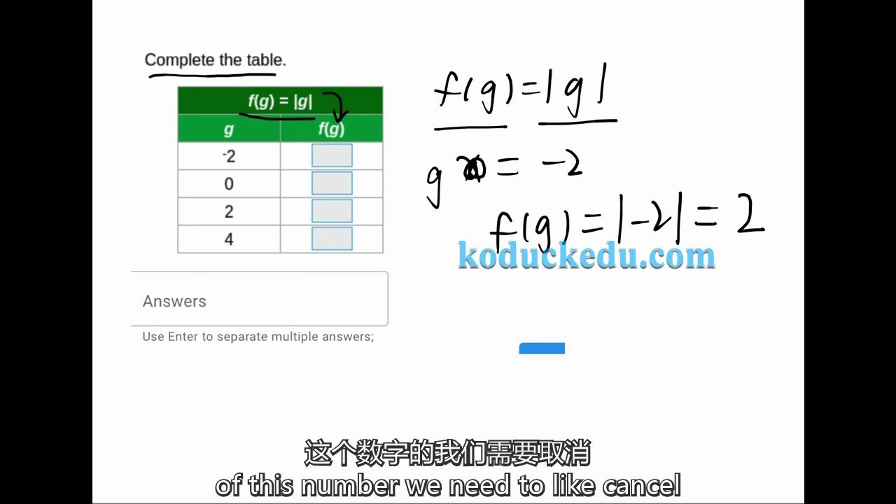 英语系国家 高考数学 完成表绝对值题 3 英文详解,数学英文两不误。