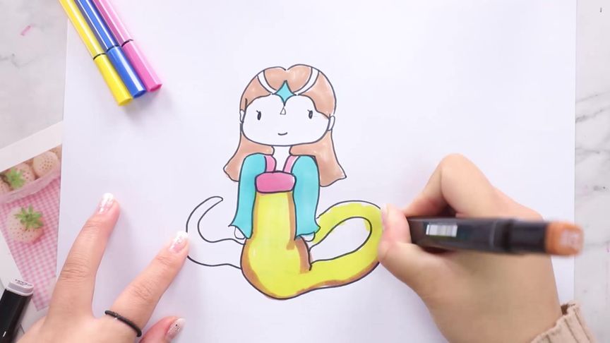 女娲怎么画,2分钟学会,看完果然很像