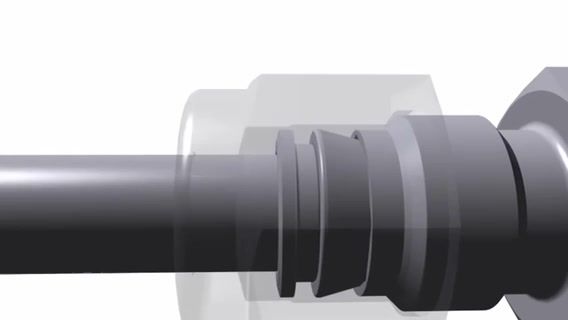 Parker A-LOK双卡套接头安装3D视频,没有任何橡胶件,100%防火