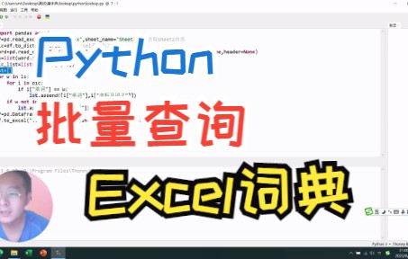 Python批量查询Excel中的单词