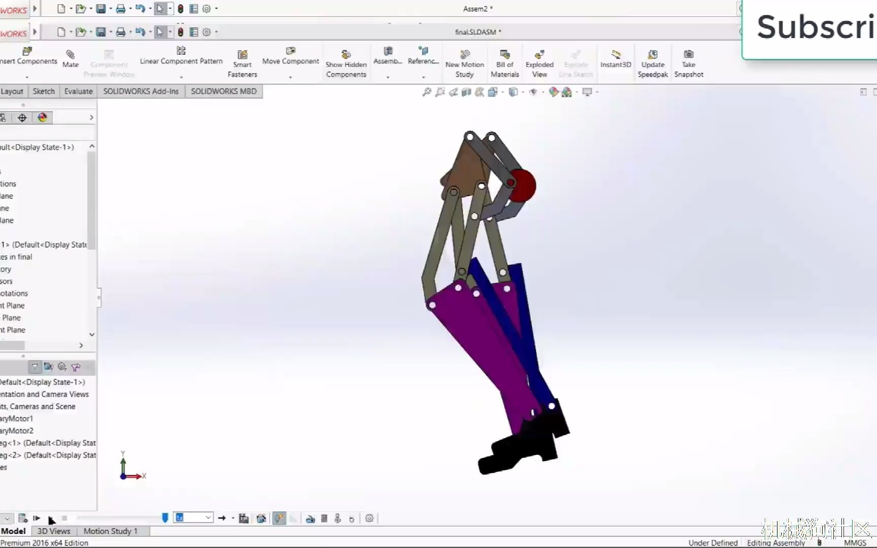Solidworks建模及动画案例教程:腿部行走机构(Theo jansen)