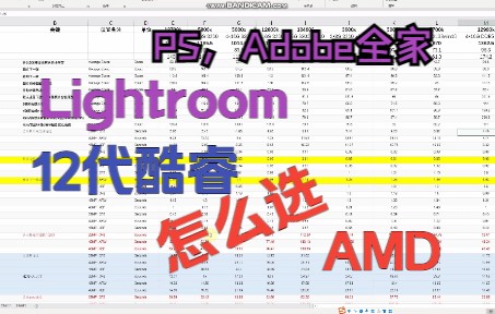12代酷睿生产力吊打AMD? 摄影师 Lightroom Photoshop 2022 用户...