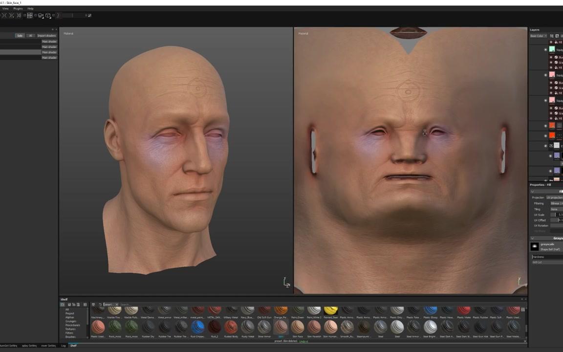 Substance Painter - Smart Skin Material 绘制皮肤贴图教程