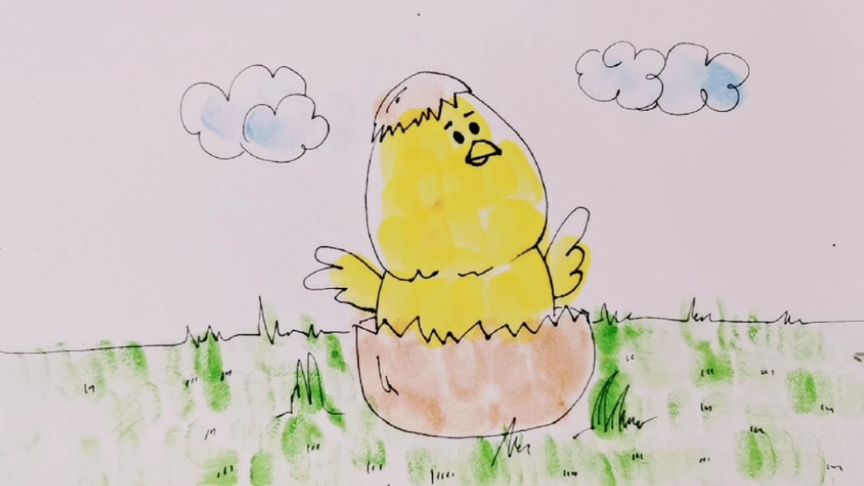 儿童手指画 萌萌哒小鸡画法 是不是很简单很可爱