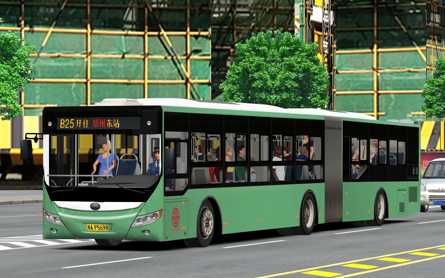 巴士模拟2 #95 大青虫回归!驾驶宇通混动18米铰链大通道公交客车(...