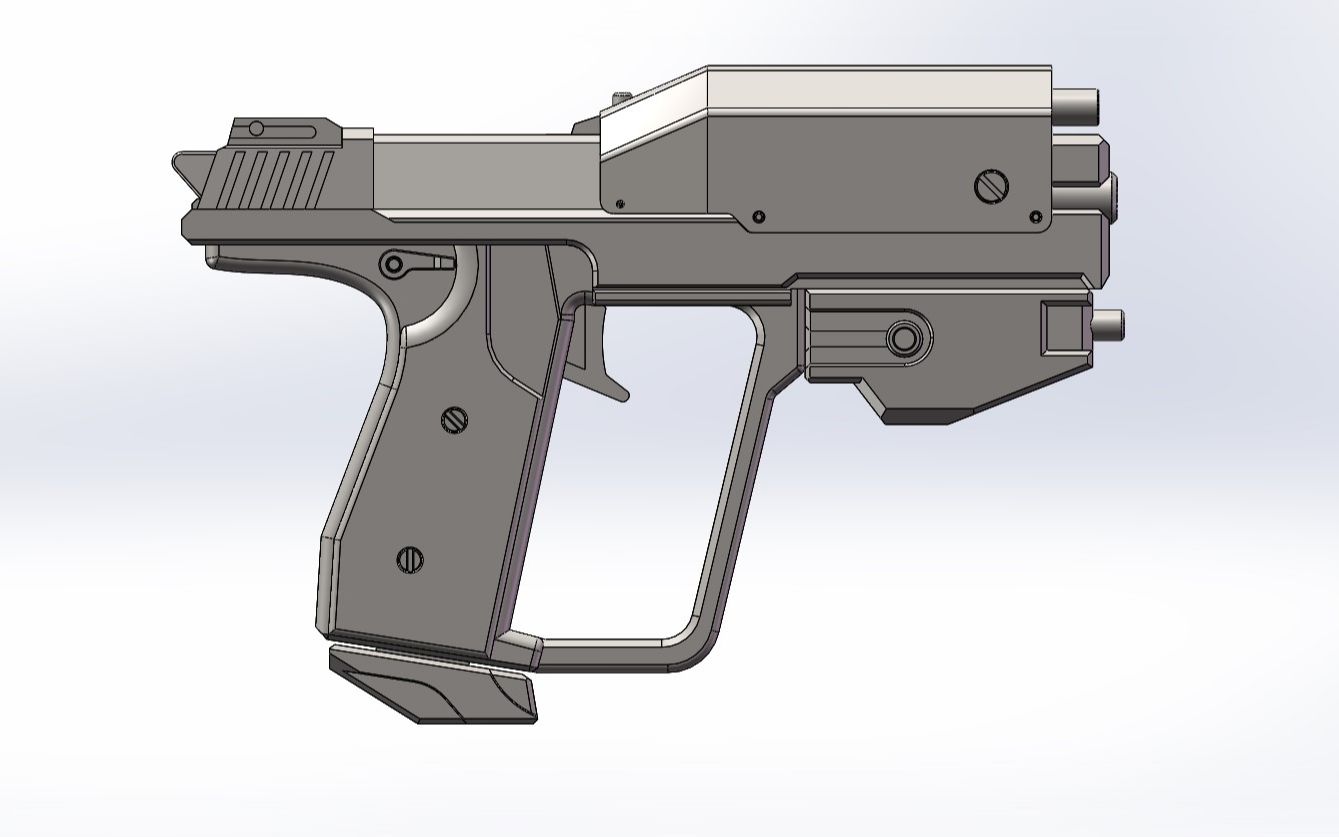 【光环】马格南手枪SolidWorks建模(游戏模型)