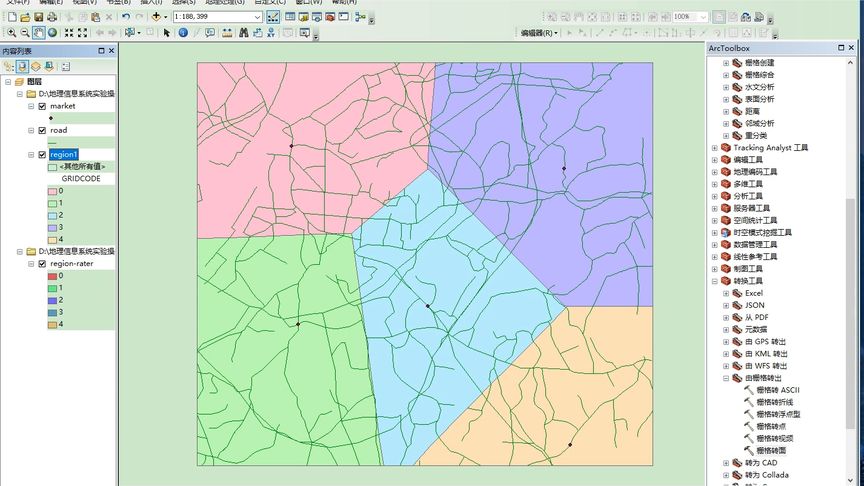 ArcGIS按栅格分区统计路网(2)栅格数据转矢量面