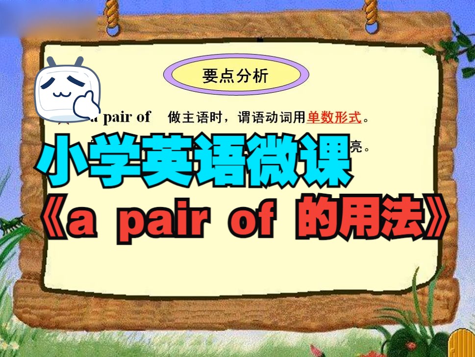 小学英语微课《a pair of 的用法》