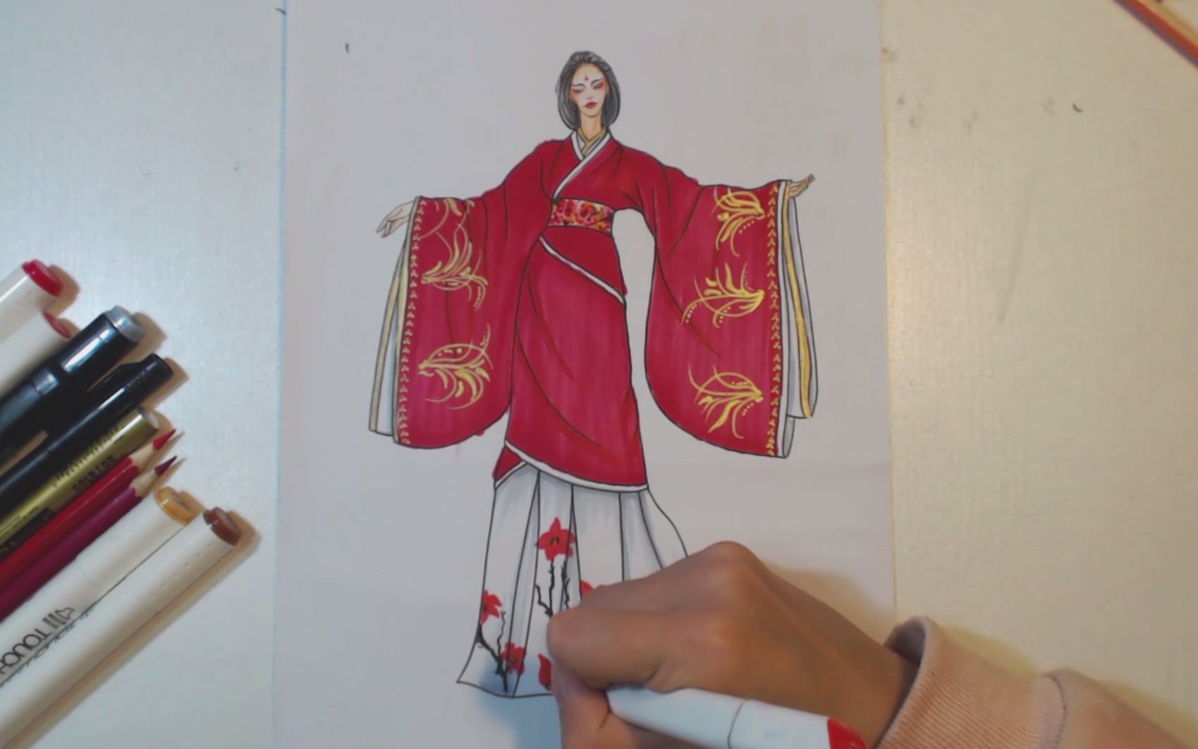 服装设计图:超好看的古装小姐姐,有想学习的吗?