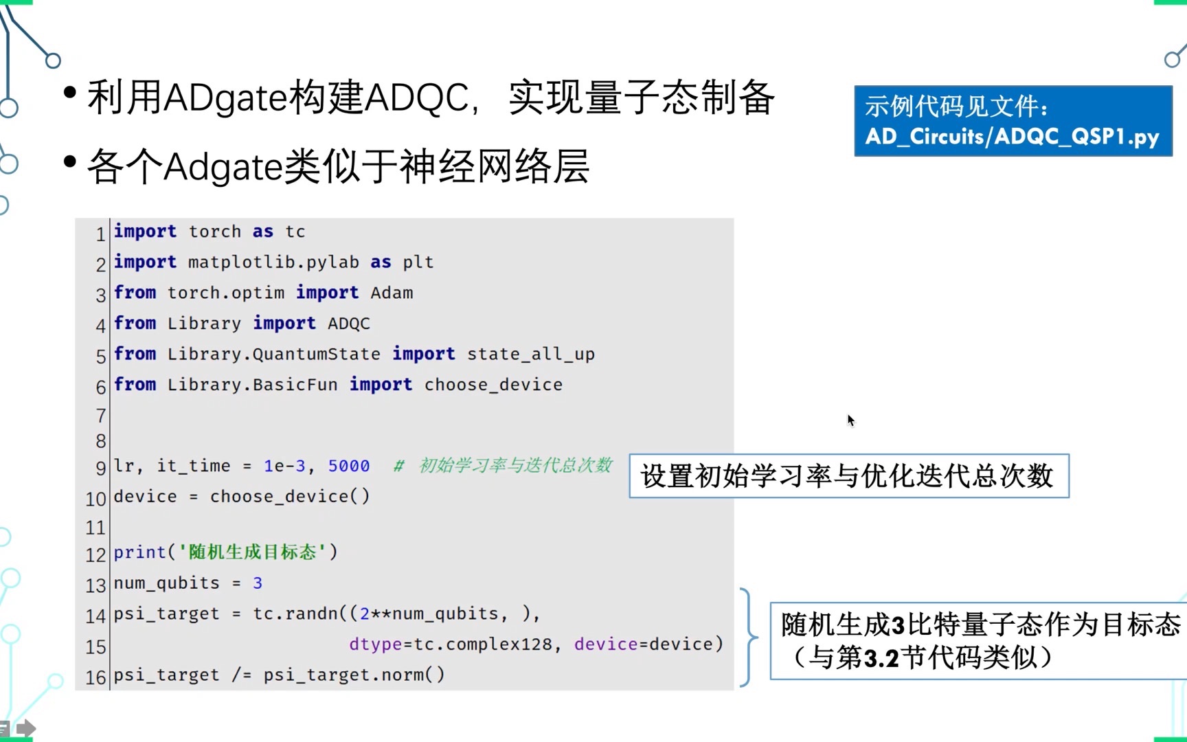 张量网络PyThon编程:3.4 量子线路模块化编程(b) 量子态制备