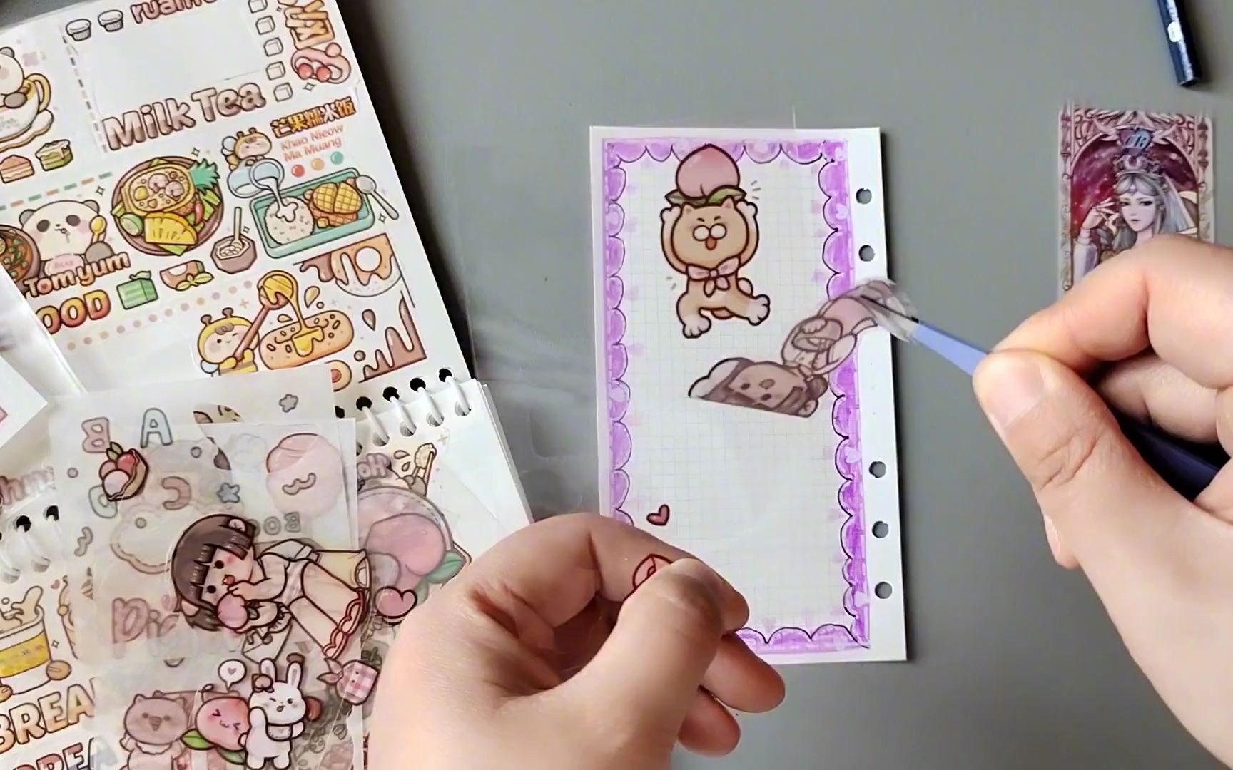 妈妈第二次挑战做手账,拆叶罗丽稀有卡决定手账颜色,结果太丑了