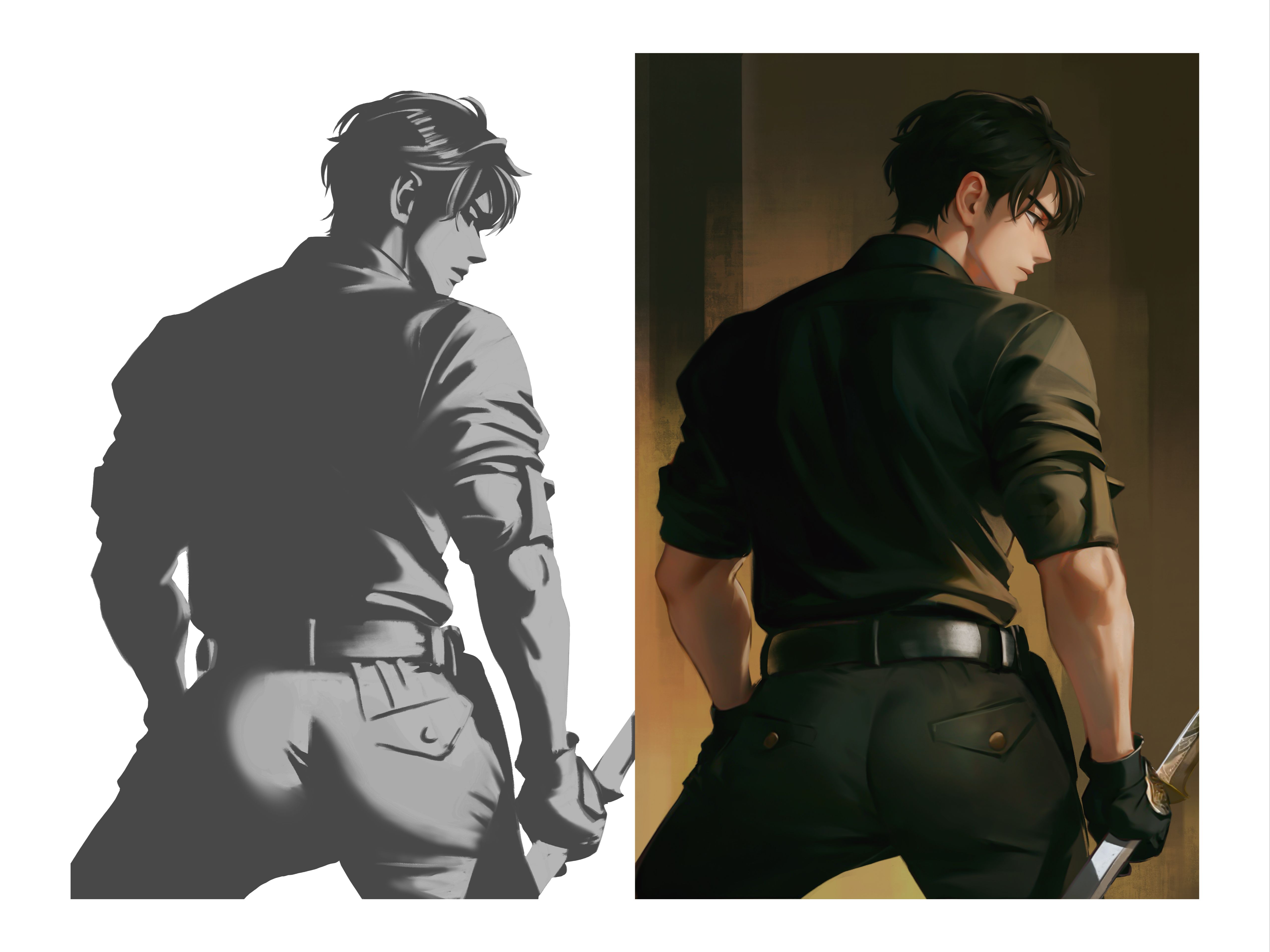 二分画完不知道干什么?五分钟看懂色稿下笔思路~!