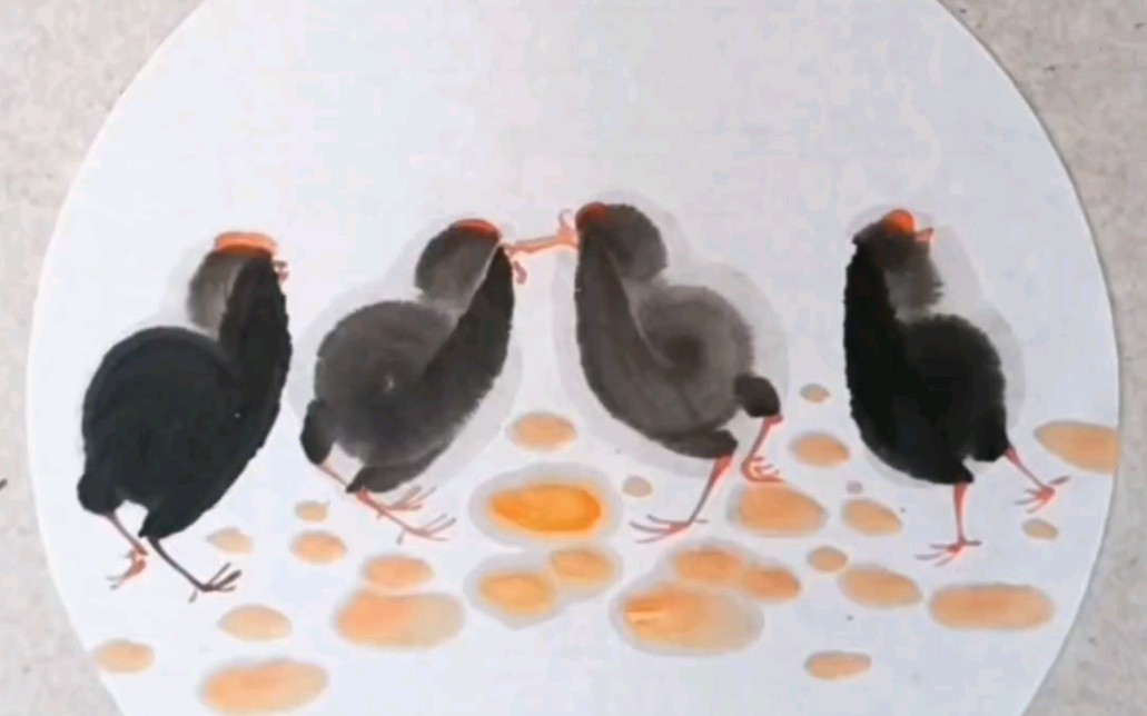 简单易学的国画小品 小鸡的画法