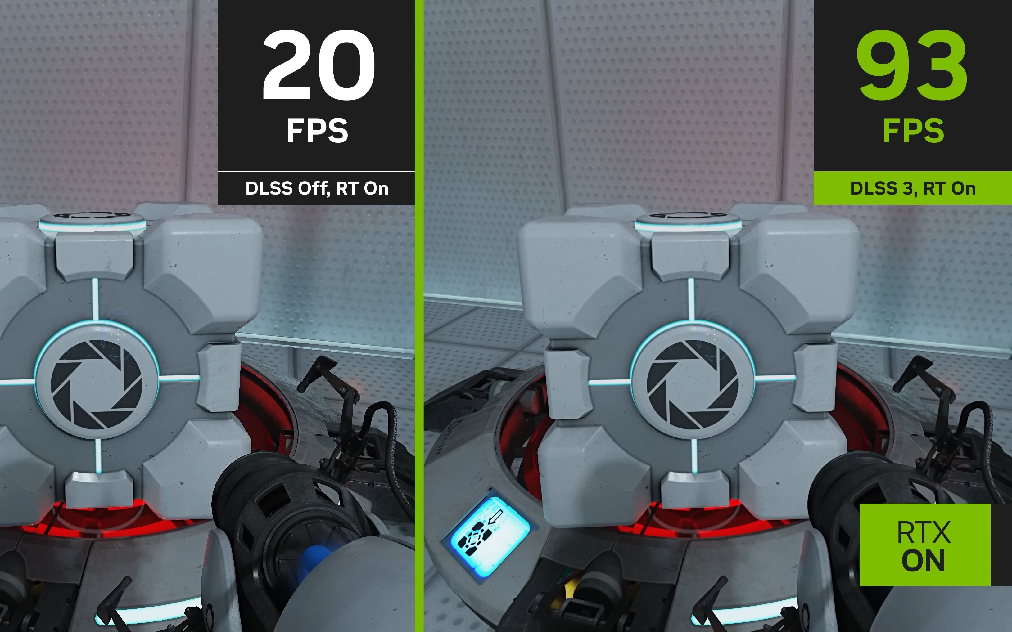 传送门RTX 英伟达4K DLSS 3帧数画质对比