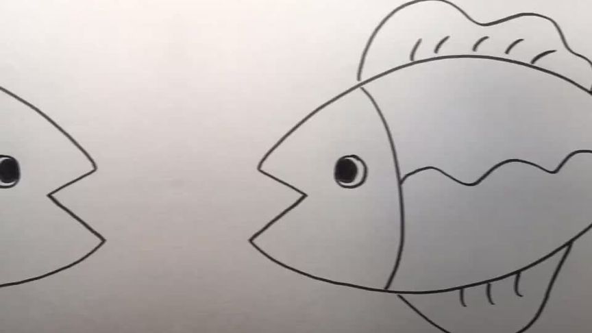 简笔画:鱼的最简单画法,你学会了吗?
