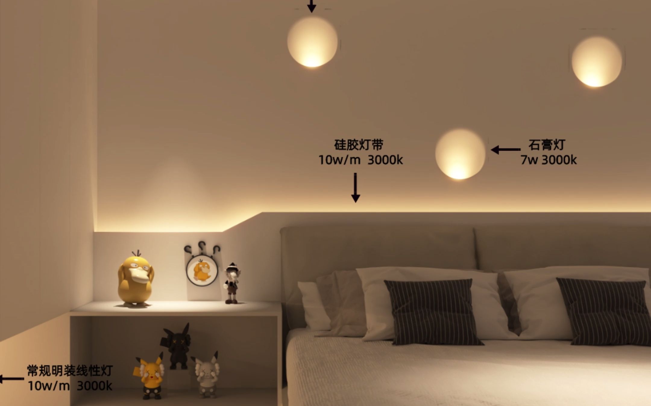 网红爆款悬浮床+石膏灯 卧室氛围瞬间提升!