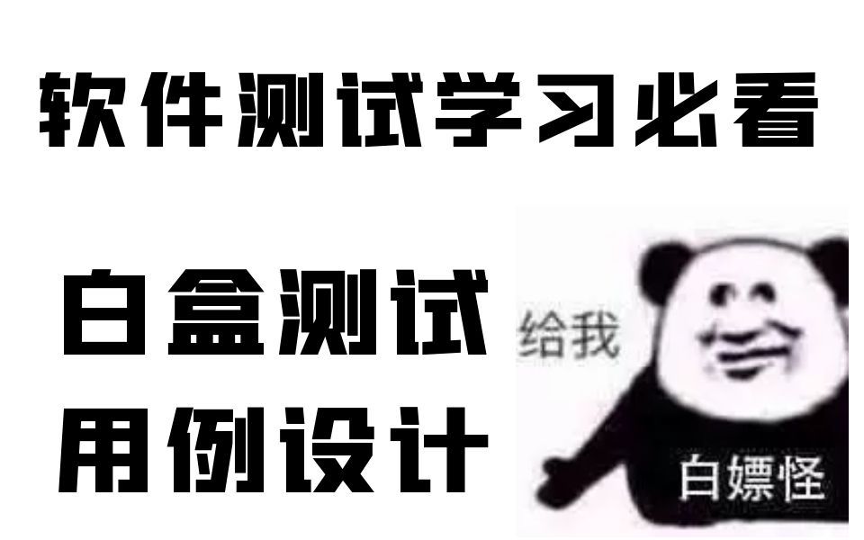 软件测试学习必看:一个视频带你了解白盒测试用例设计方法